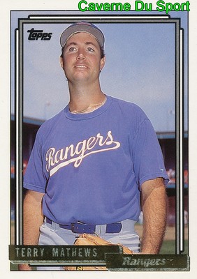 131 TERRY MATHEWS P RANGERS TOPPS GOLD BASEBALL CARD 1992 | eBay