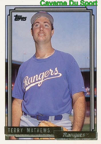 131 TERRY MATHEWS P RANGERS TOPPS GOLD BASEBALL CARD 1992 | eBay