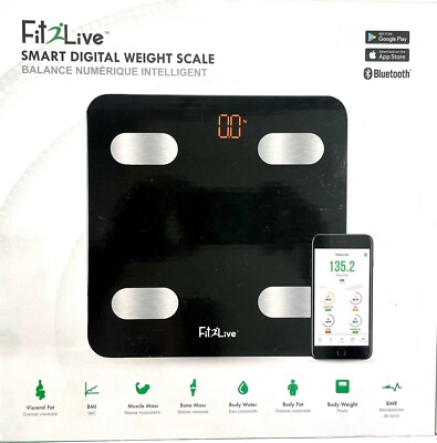 Fit2Live Digital Bathroom Weight Scale, Bluetooth iOS and Android App NIB | eBay