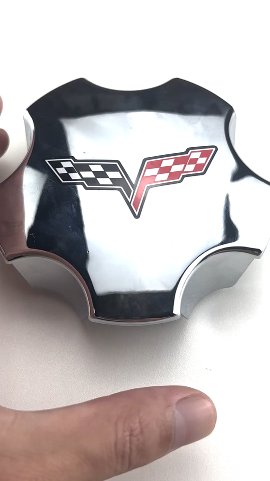 1Pc Fits 2006-2008 C6 Corvette Cross Flag Logo Wheel RIM Center Caps ...