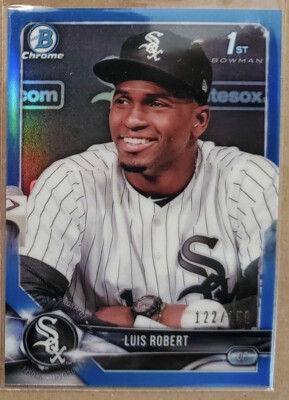 Luis Robert 2018 Bowman Chrome BLUE SP RC #d / 150, Card #BCP21, White ...