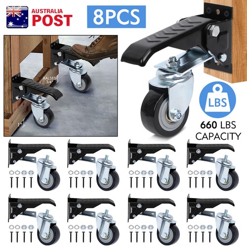 8x Workbench Caster Kit Heavy Duty Retractable Casters Trolley ...