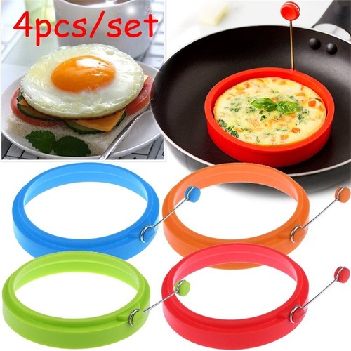 4Pcs Non-Stick Fried Egg Shaper Pancake Ring Mold Cooking Tool Egg ...
