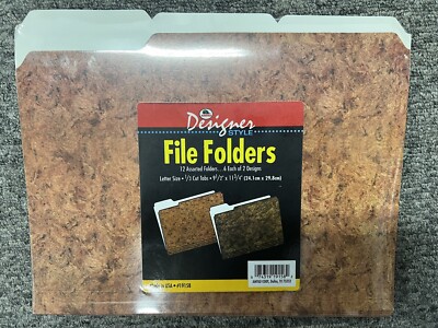 Vintage 90s AMPAD Designer Style File Folders 12 Count 2 Designs Brown ...