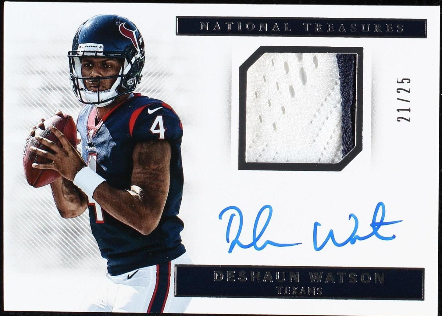 2017 Panini National Treasures - Rookie Gloves Signatures Deshaun ...