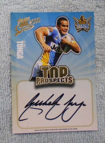 2009 GOLD COAST TITANS RUGBY LEAGUE SIGNATURE CARD TP5 ESI TONGA #122 ...