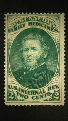 U S Stamps revenues priv.die medicine Scott RS155a Dr. Kennedy plate ...