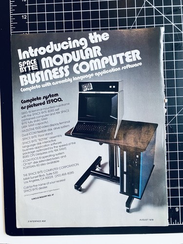 1978 Space Byte Modular Business Computer Print Ad 8.5x11 in Vtg ...