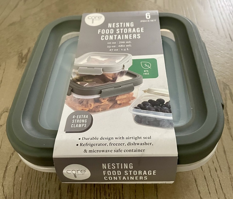 Core - Nesting Food Storage Containers - 6 Piece Set - NEW | eBay