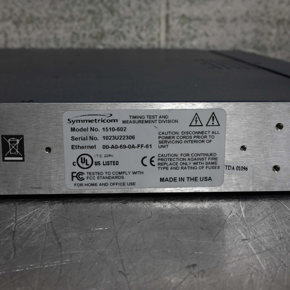 Symmetricom 1510-602 XLi Time and Frequency System w/ 87-8028-2 GPS ...