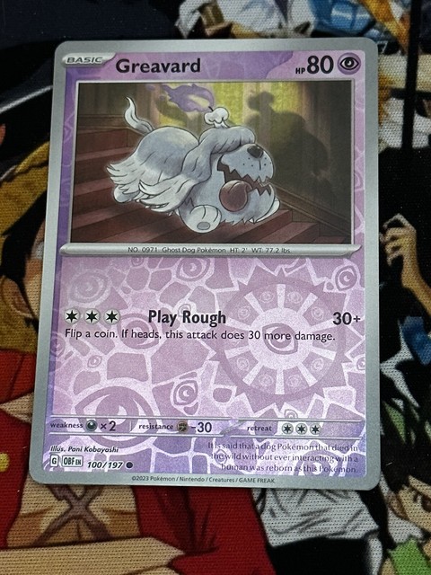 Pokémon TCG Greavard SV03: Obsidian Flames 100/197 Reverse Holo Common ...