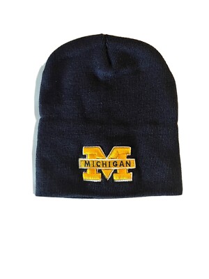 Michigan Wolverines Embroidered (M) LOGO Beanie | eBay