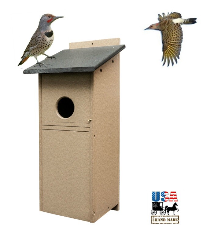 FLICKER BIRDHOUSE - Amish Handmade Custom Weatherproof Woodpecker Bird ...
