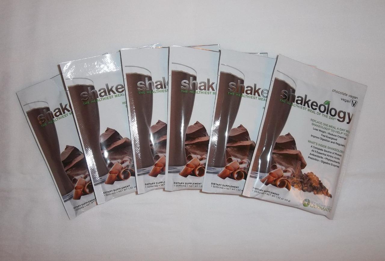 Shakeology CHOCOLATE VEGAN Protein Shake Powder 6 Single Travel Packets ...
