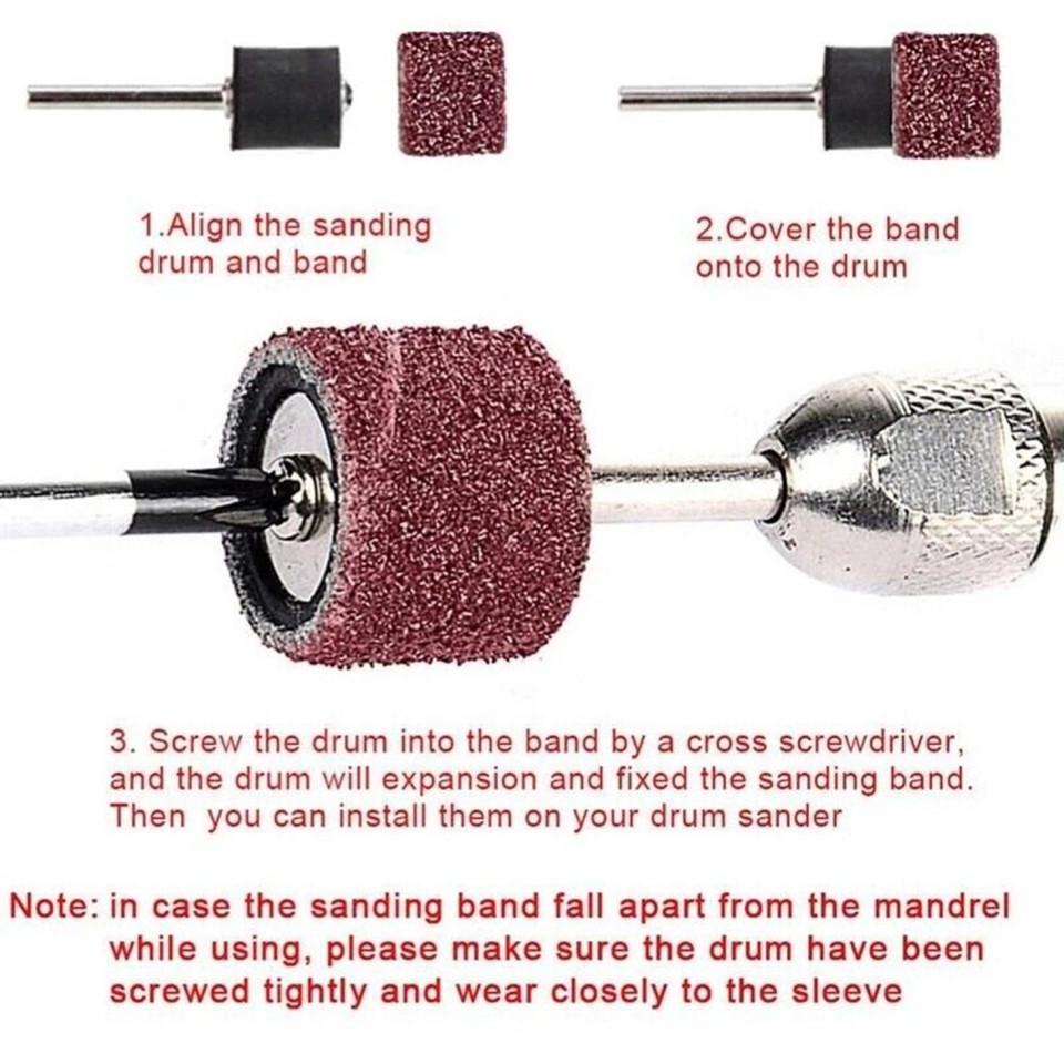 384PCS Drum Sanding Kit For Dremel Nail Drill Bits Accessories Rotary ...