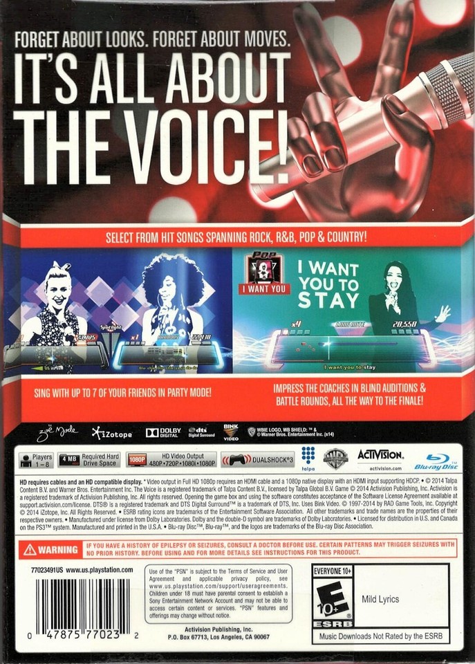 The Voice w/Microphone PS3 (Brand New Factory Sealed US Version ...