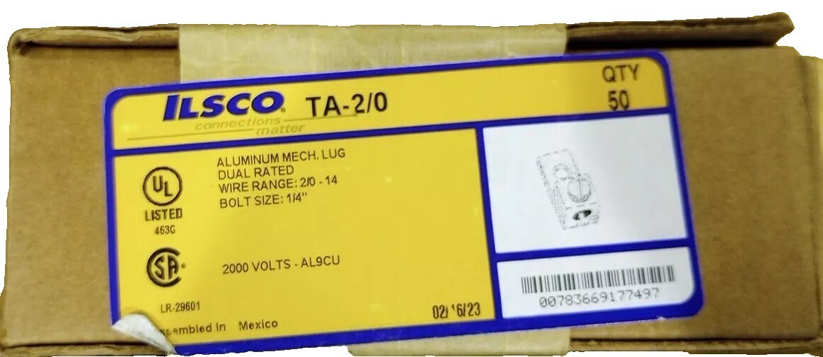 (50) Ilsco TA-2/0 Mechanical Lugs Aluminum | eBay