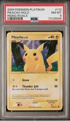 2009 Pokemon Platinum Rising Rivals #112 Secret Rare Pikachu Holo PSA 8 ...