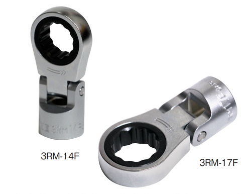 TONE 3/8" Ratchet Ring Wrench Flexible Head Set 8-19mm HRM311F Japan ...