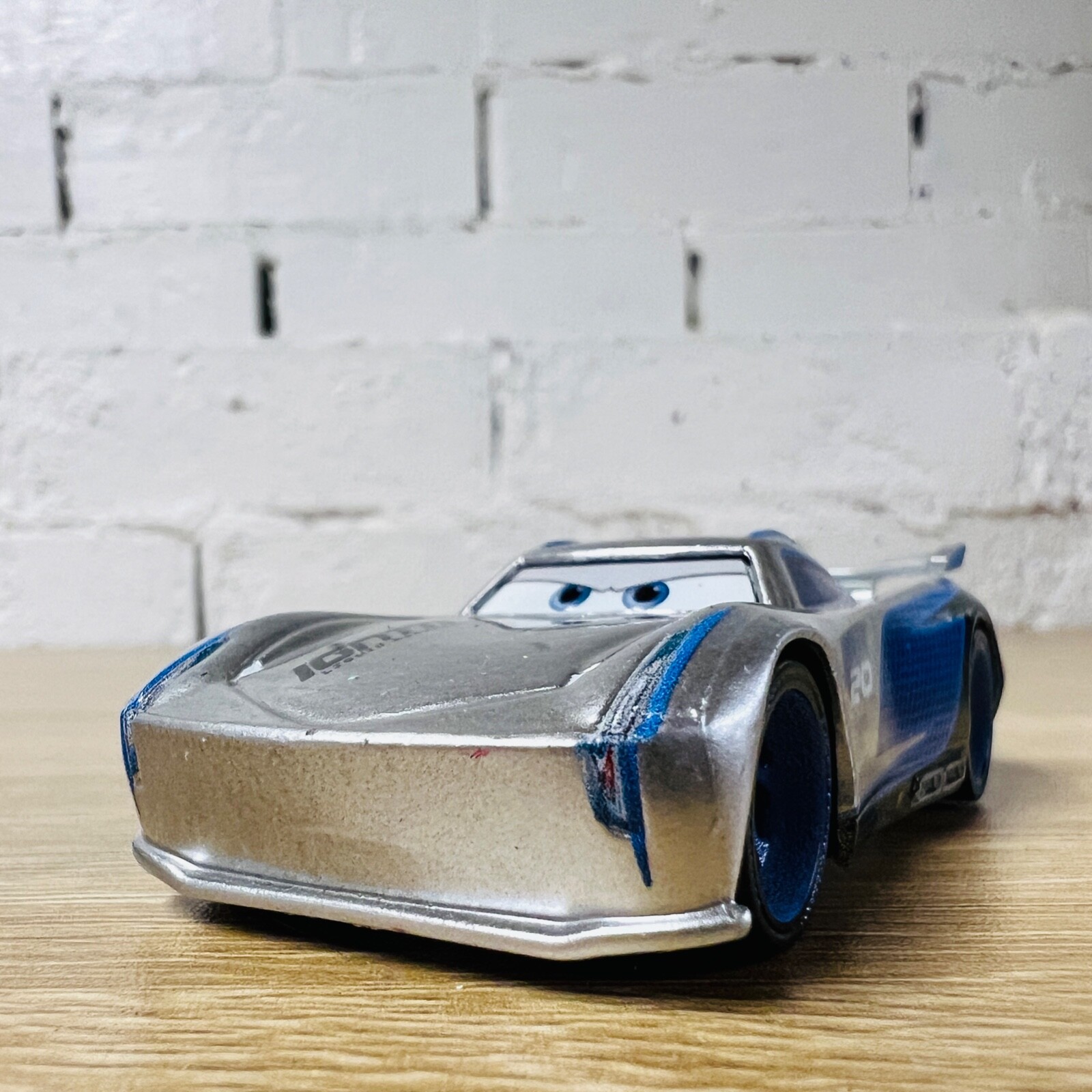 Disney Pixar Cars Gasprin #70 Race Car # 20 Silver Jackson Storm Green ...