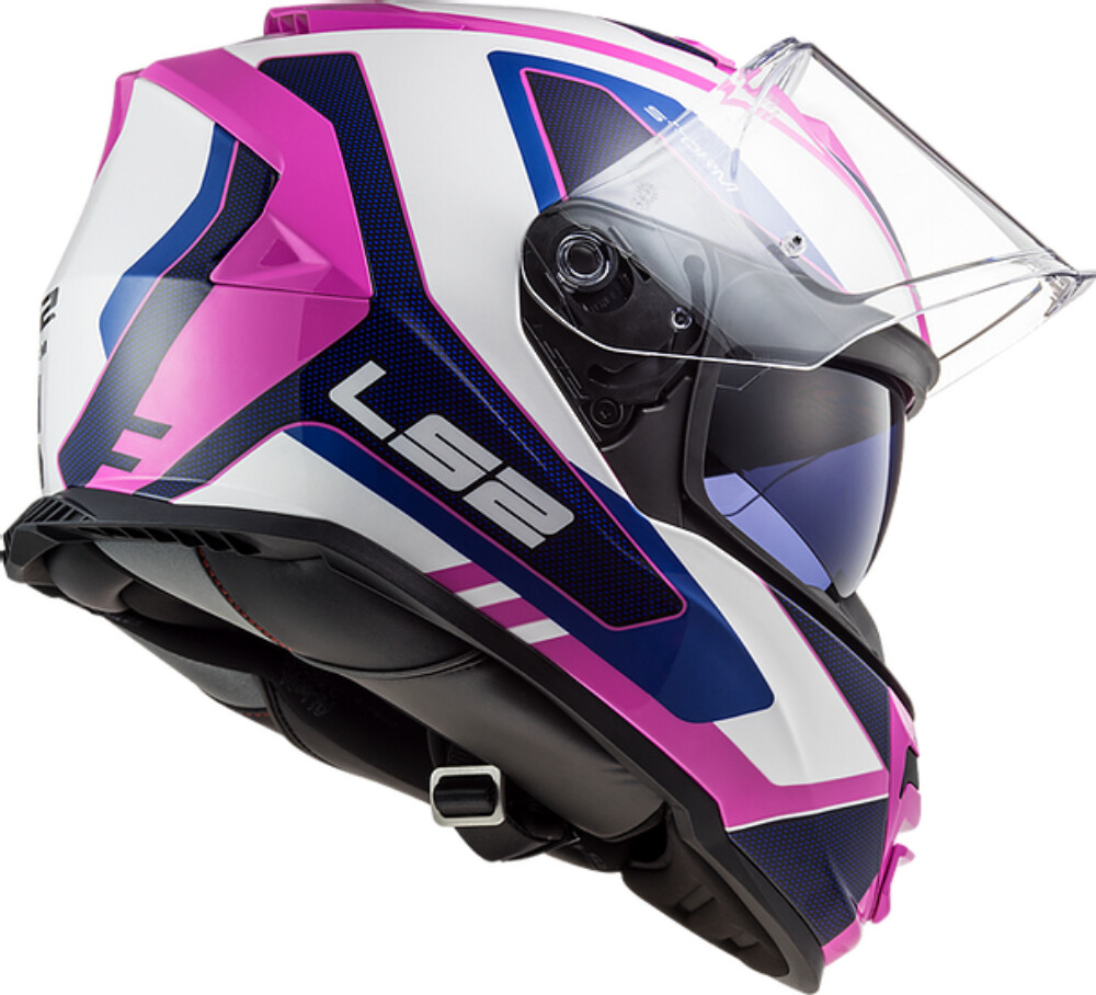 LS2 Assault Techy Motorcycle Helmet Gloss White/Pink | eBay