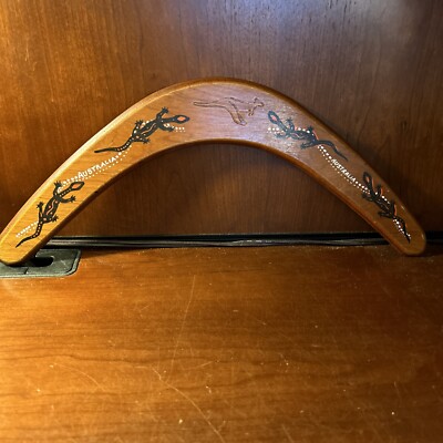 Wooden Boomerang Hand Crafted Australian Native Aboriginal Artwork | eBay