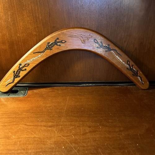 Wooden Boomerang Hand Crafted Australian Native Aboriginal Artwork | eBay