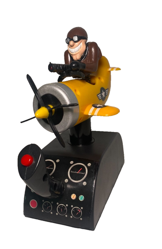 Gemmy Vintage Pilot in Yellow Plane Desktop Toy with Sound & Movement ...