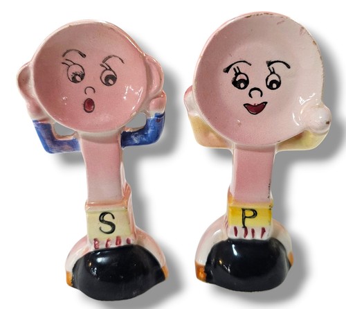 (x2) Vintage 1950s Anthropomorphic Spoon Salt And Pepper Shakers Pair ...