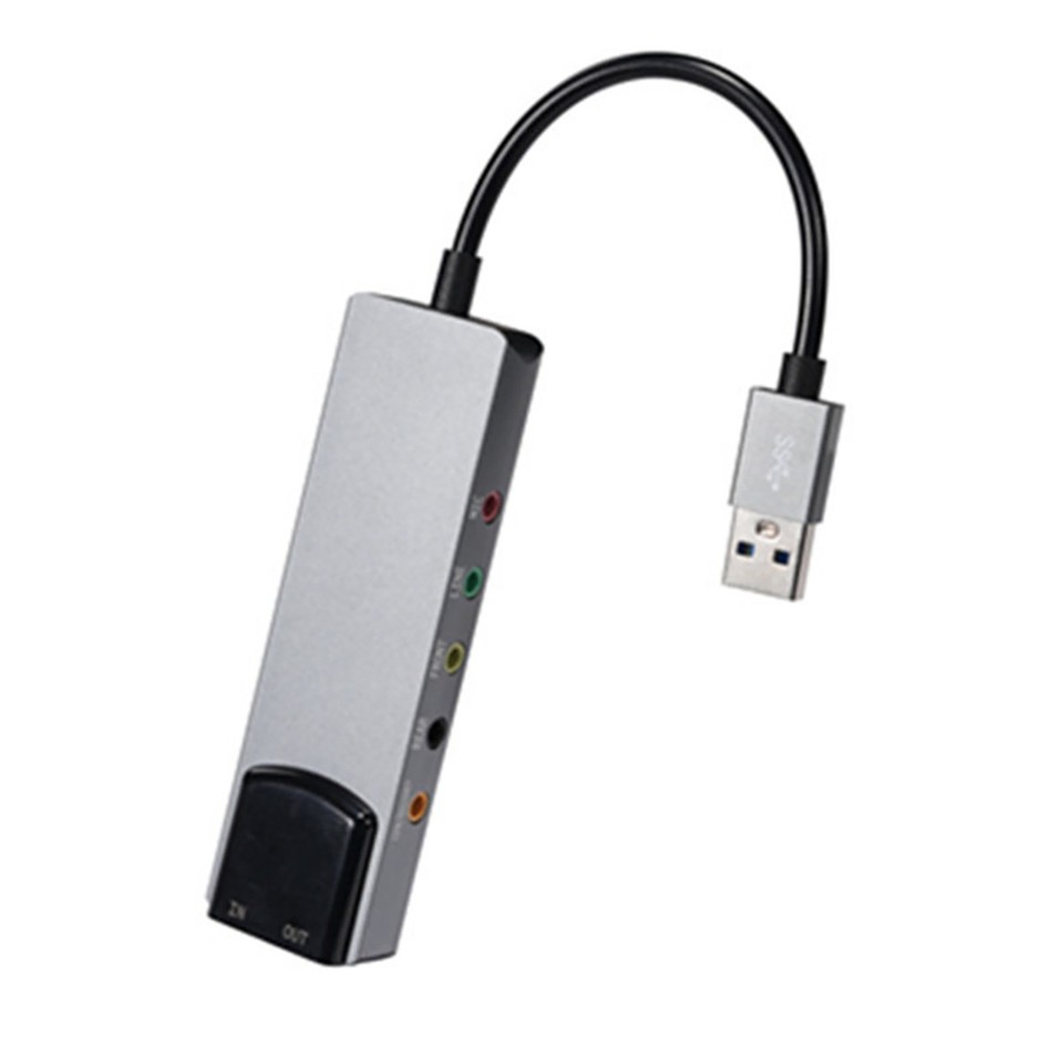 New USB Sound Card 5.1 Channel External Audio Card SPDIF Optical for PC ...