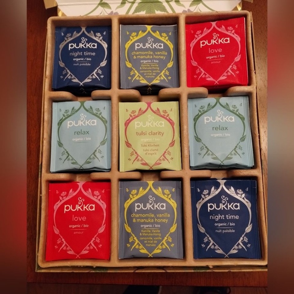 Pukka Organic Tea Relax Selection Box Gift Set 45 Sachets of 5 Herbal ...