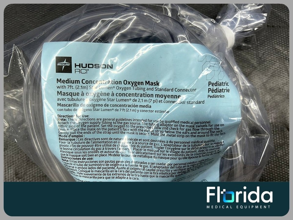 NEW LOT OF 50 HUDSON RCI PEDIATRIC CONCENTRATION OXYGEN MASK HUD1042 ...