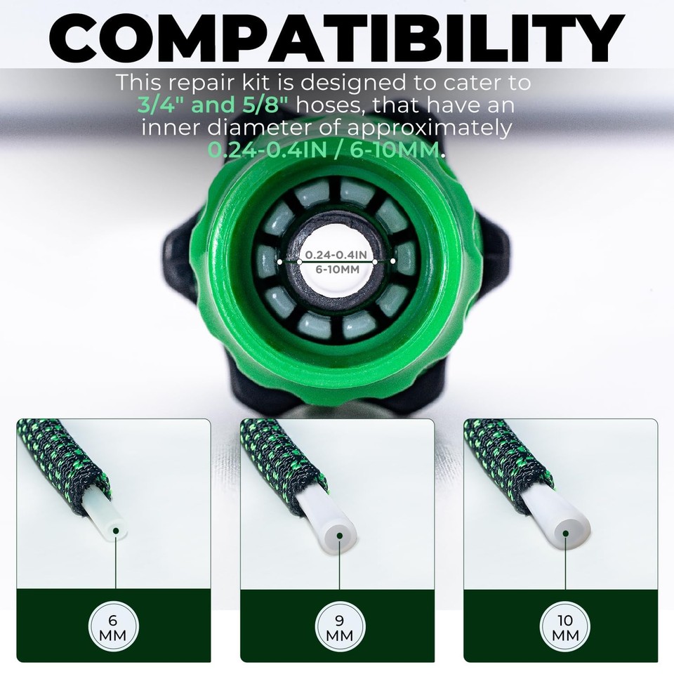 4 Sets Expandable Garden Hose Repair Kit - Universal Dual-Channel Hose ...