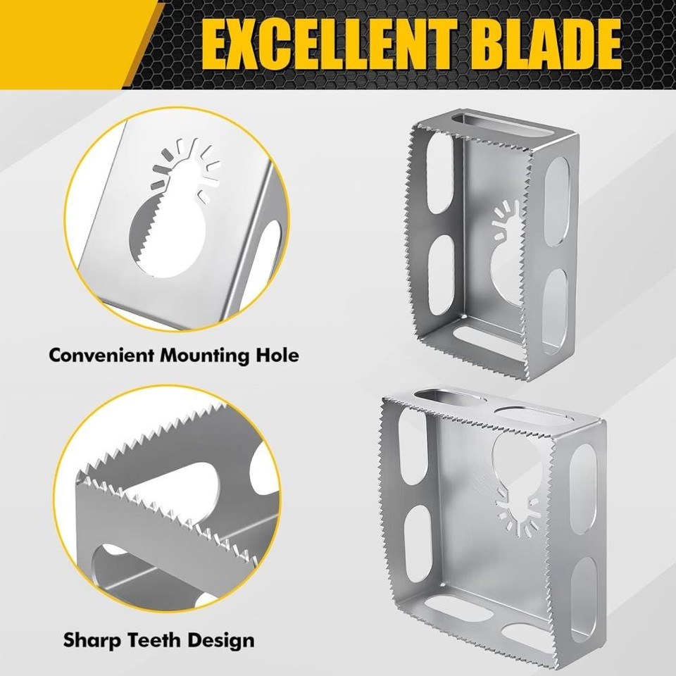 2 Pcs Square Slot Cutter for Oscillating Multi-Tool, Drywall Outlet ...