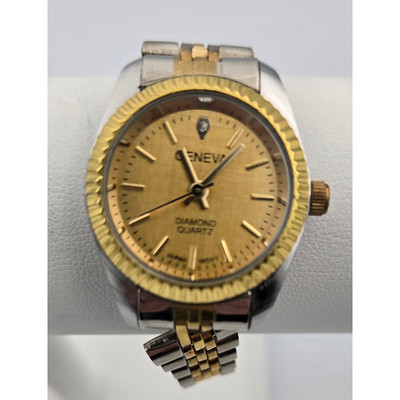 Geneva Diamond Quartz Ladies Watch Gold Tone and Silver Tone Band | eBay
