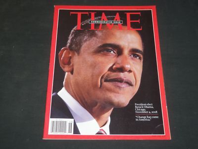 2008 NOVEMBER 17 TIME MAGAZINE - BARACK OBAMA FRONT COVER - O 8511 | eBay