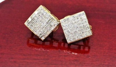 Red Diamond Earrings For Men
