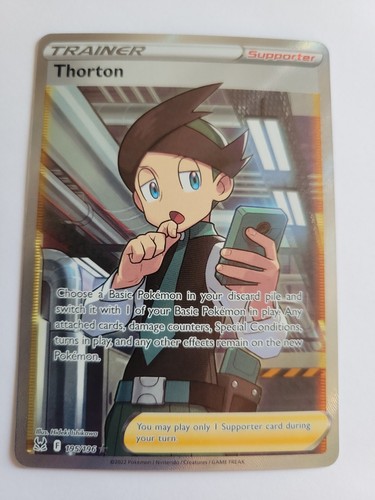 Thorton 195/196 Lost Origin Full Art Trainer Pokémon Card NM/M In Hand ...