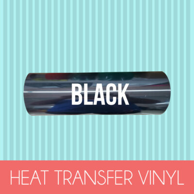 Heat Transfer Vinyl Roll PU Lettering Film Iron On Textile BLACK 12" x ...