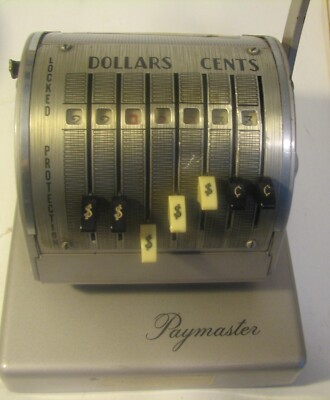 1960s Paymaster Series X-900 Check Writer Stamping Machine w/ Key needs ...