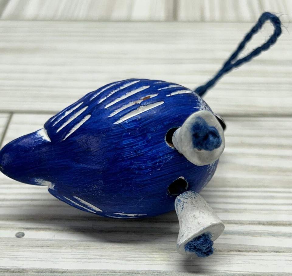 Clay Blue Bird Ornament Handmade 2" x 2" | eBay