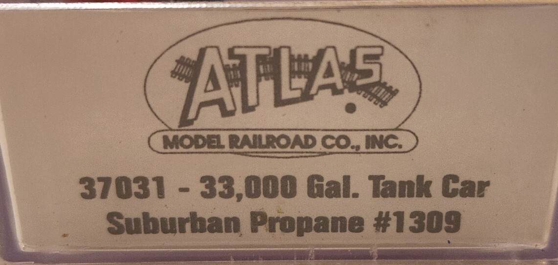 Atlas N Scale 33,000 Gallon Tank Car Suburban Propane #1309 | eBay