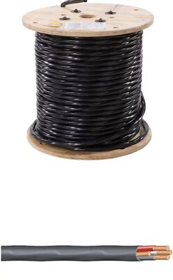 New 2/3 NM-B Wire w/Ground Romex Non-Metallic Sheathed Cable Black 600V ...