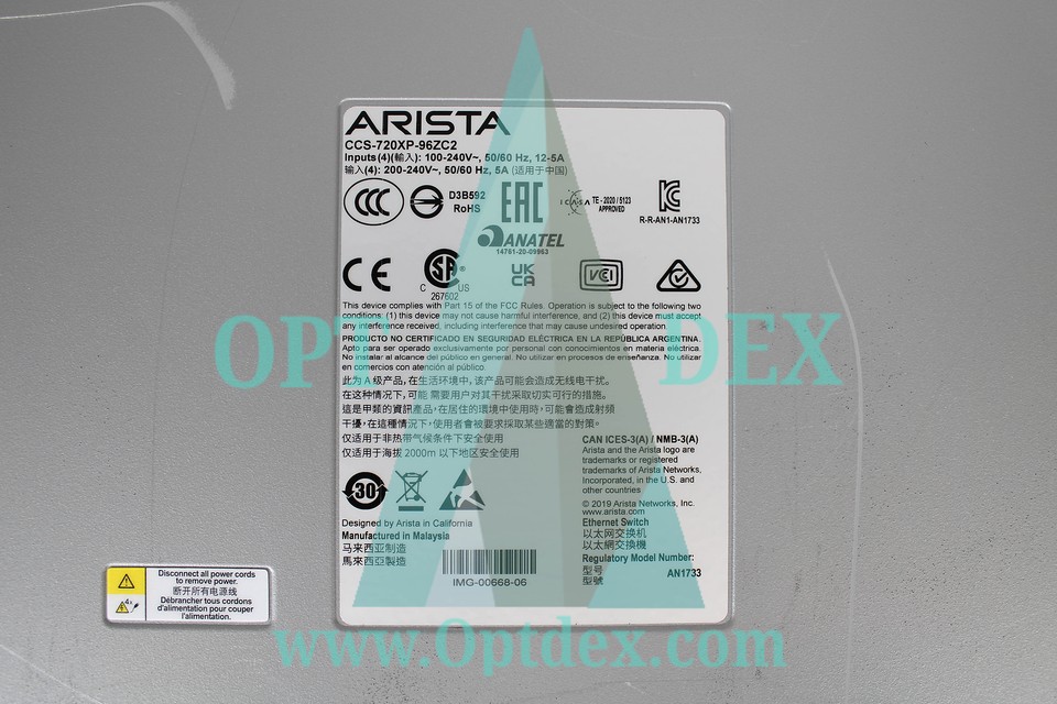 Arista 720XP Series 96xRJ45/4x25G SFP/2x100G QSFP POE Switch- CCS-720XP ...
