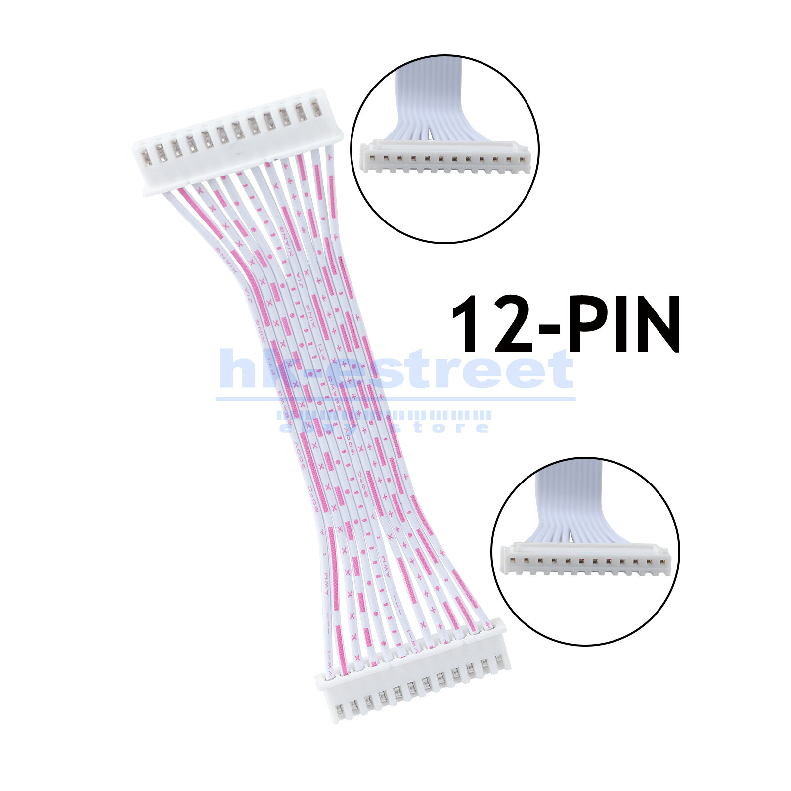JST-XH 2.54mm Pitch Connector Cable Wire Female to Female 12-Pin 10/20 ...
