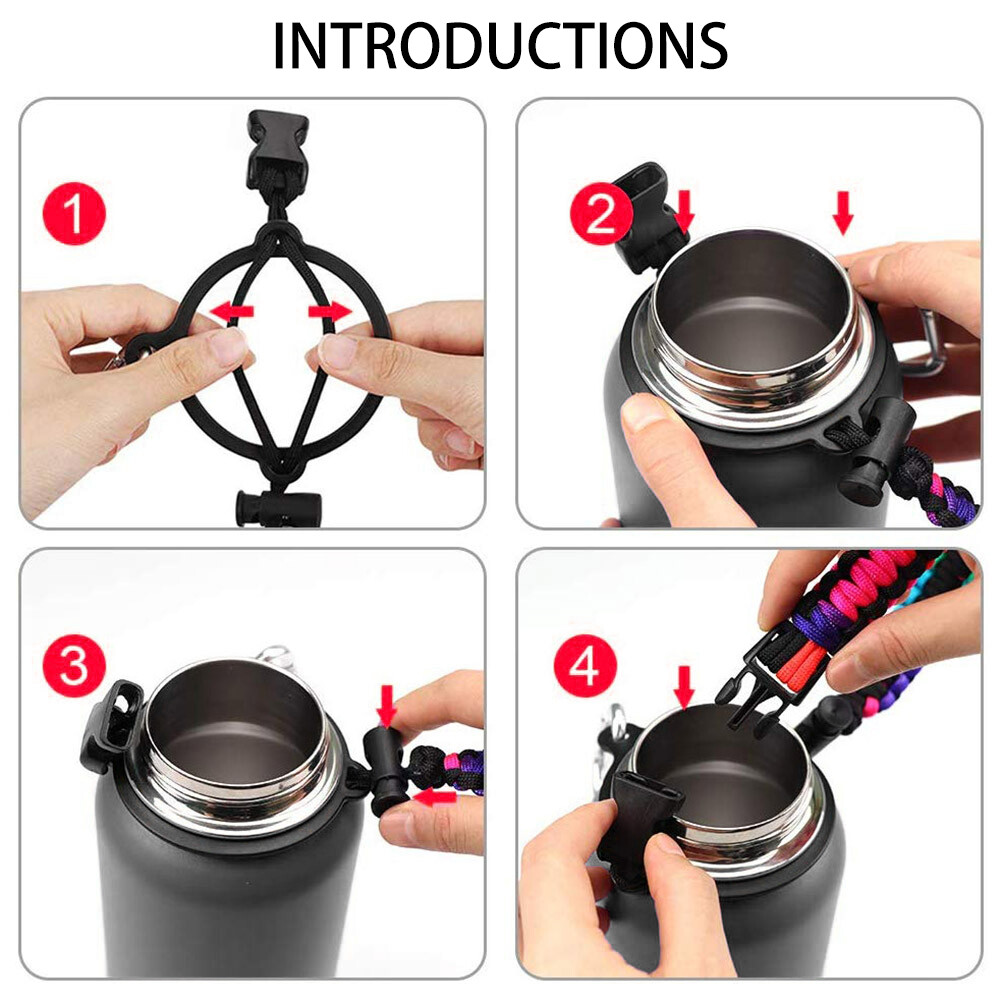 Cup Holder Strap Paracord Handle Strap Black White Dot Multi Functional ...