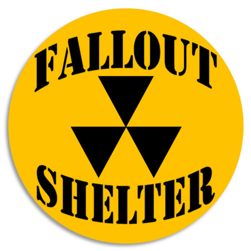 Fallout Shelter Sign Symbol Logo - Circle Sticker Decal 3 Inch ...