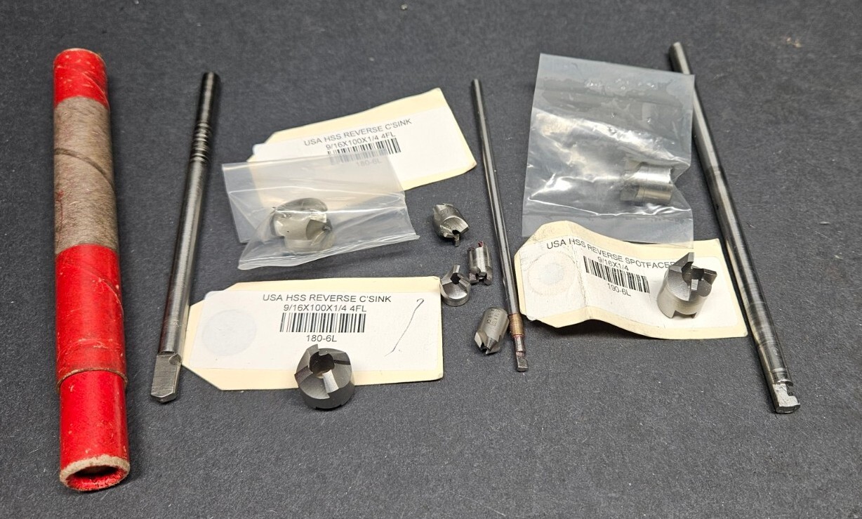 11pc Back Spotfacer / Countersink And Arbor Lot 1/4" & 5/32" 9/16 ...