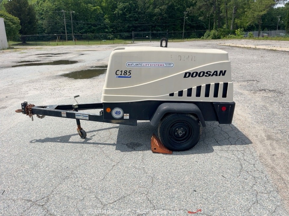 2013 Doosan C185 185 CFM Towable Portable Air Compressor Kubota Diesel ...