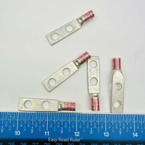 5-Pack Burndy YA8CL-2TC14 Compression Lug 8 AWG 2-Hole Inspect Window ...